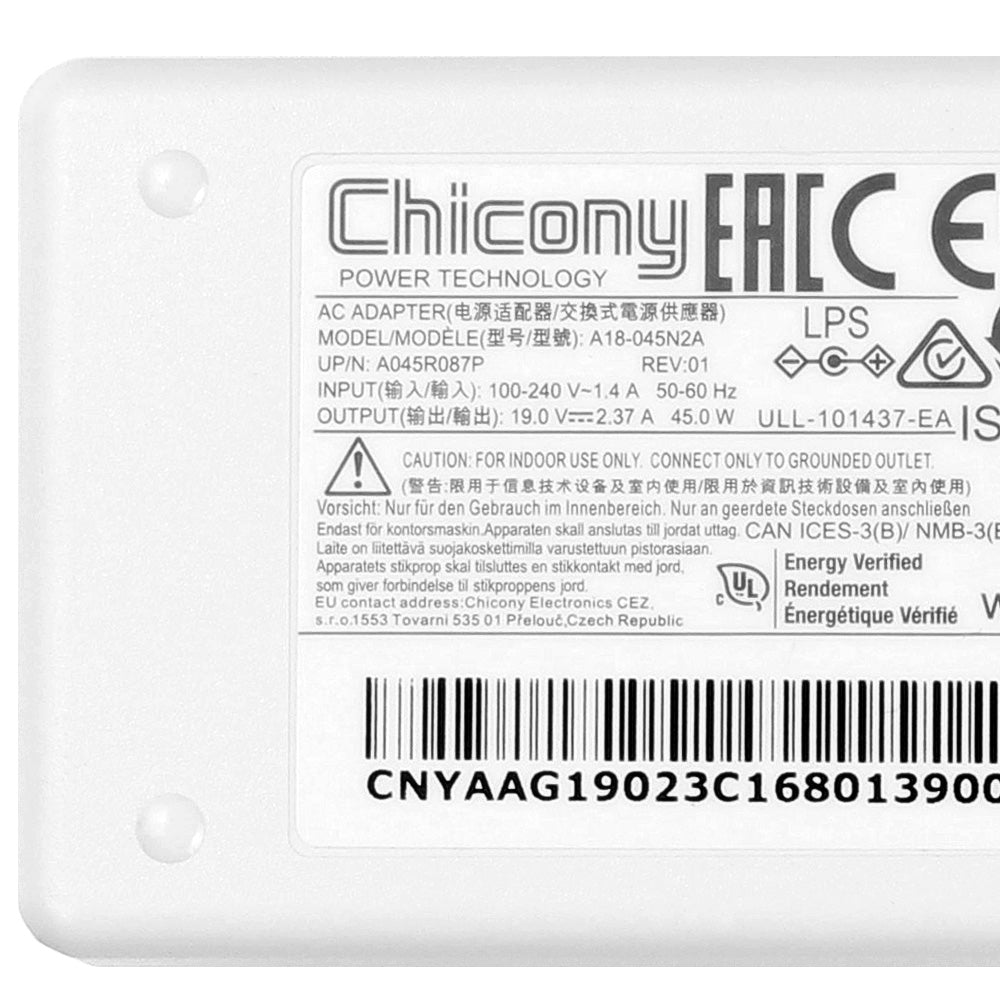 Genuine Chicony a18-045n2a a045r087p charger power supply cord 19V 2.37A